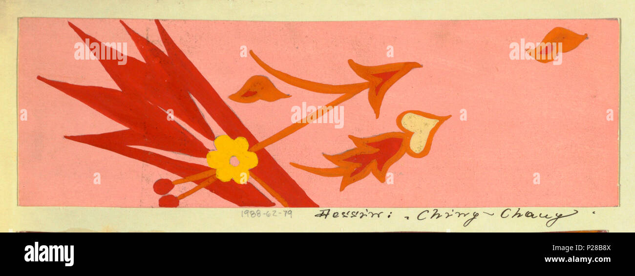 108 Drawing, Textile Design- Ching-Chang, 1910–18 (CH 18631383 Stock ...