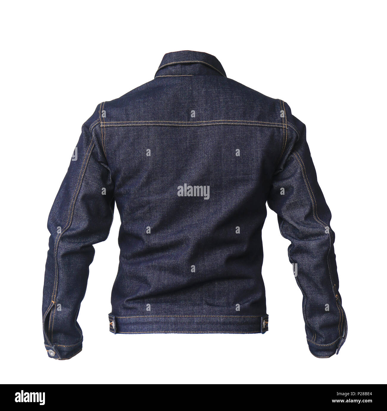 Close up jeans denim jacket isolated on white background Stock Photo ...