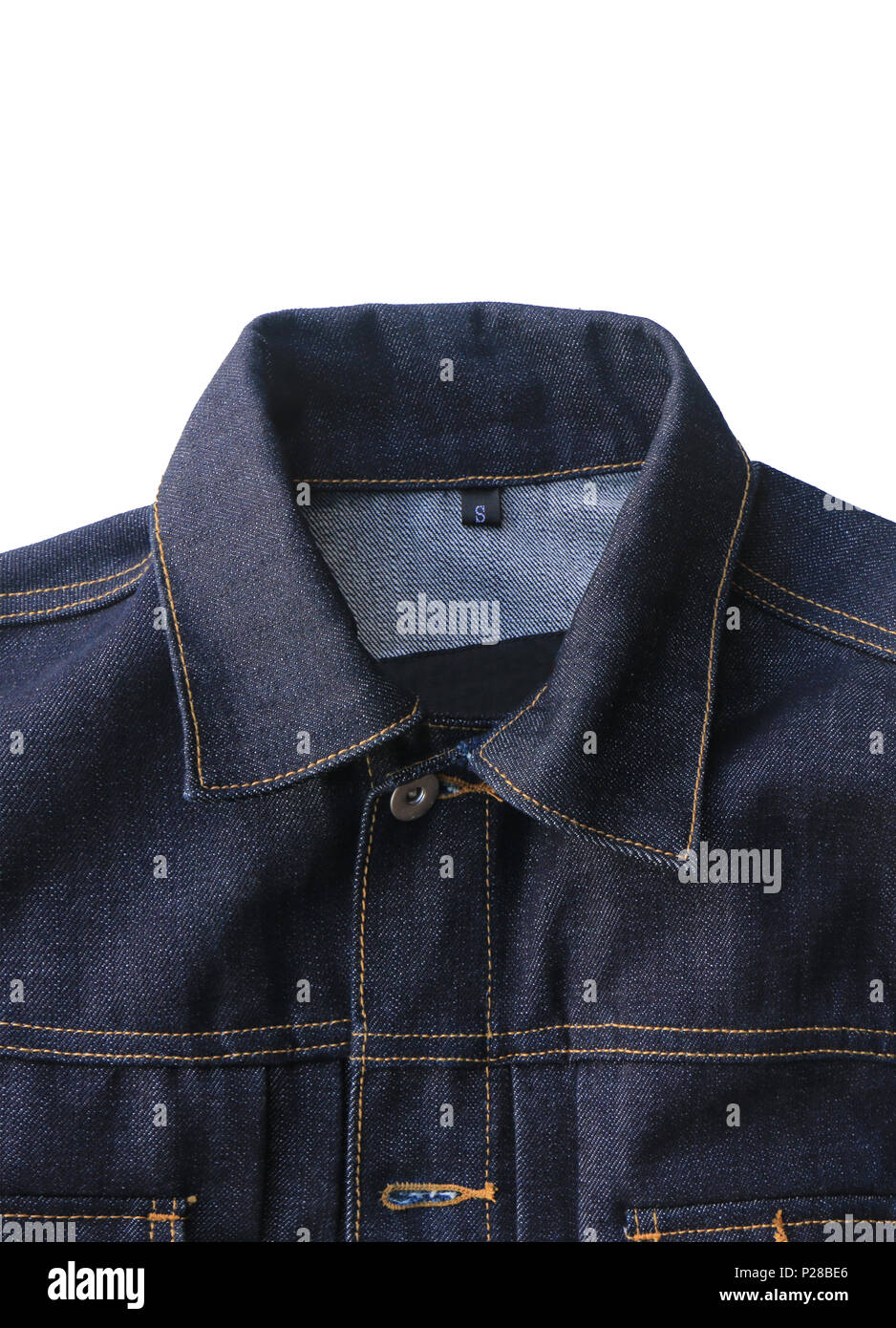 Close up denim jacket jeans isolated on white background Stock Photo ...