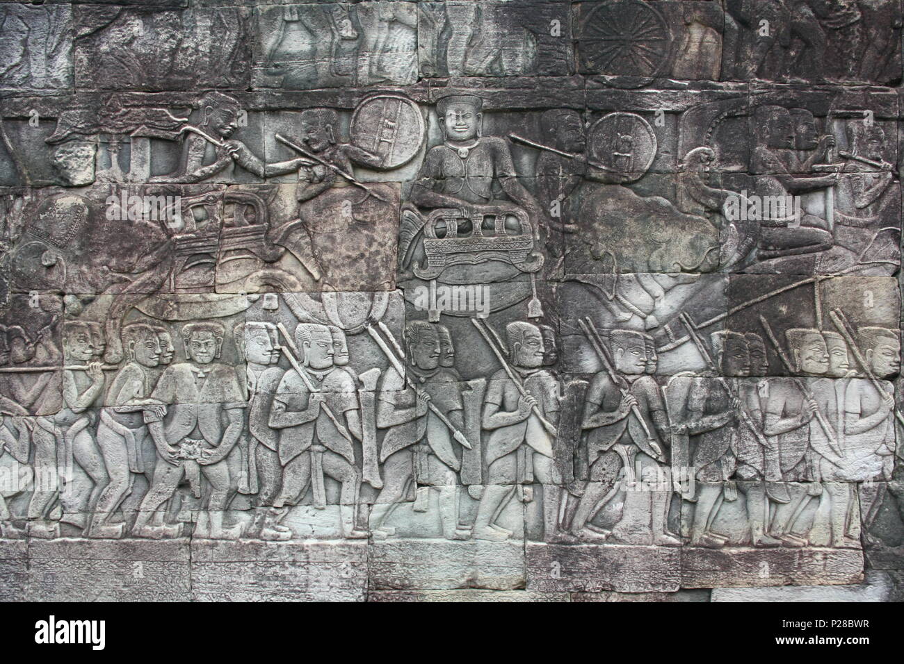 Stonewall carving at Angkor Wat in Cambodia Stock Photo - Alamy