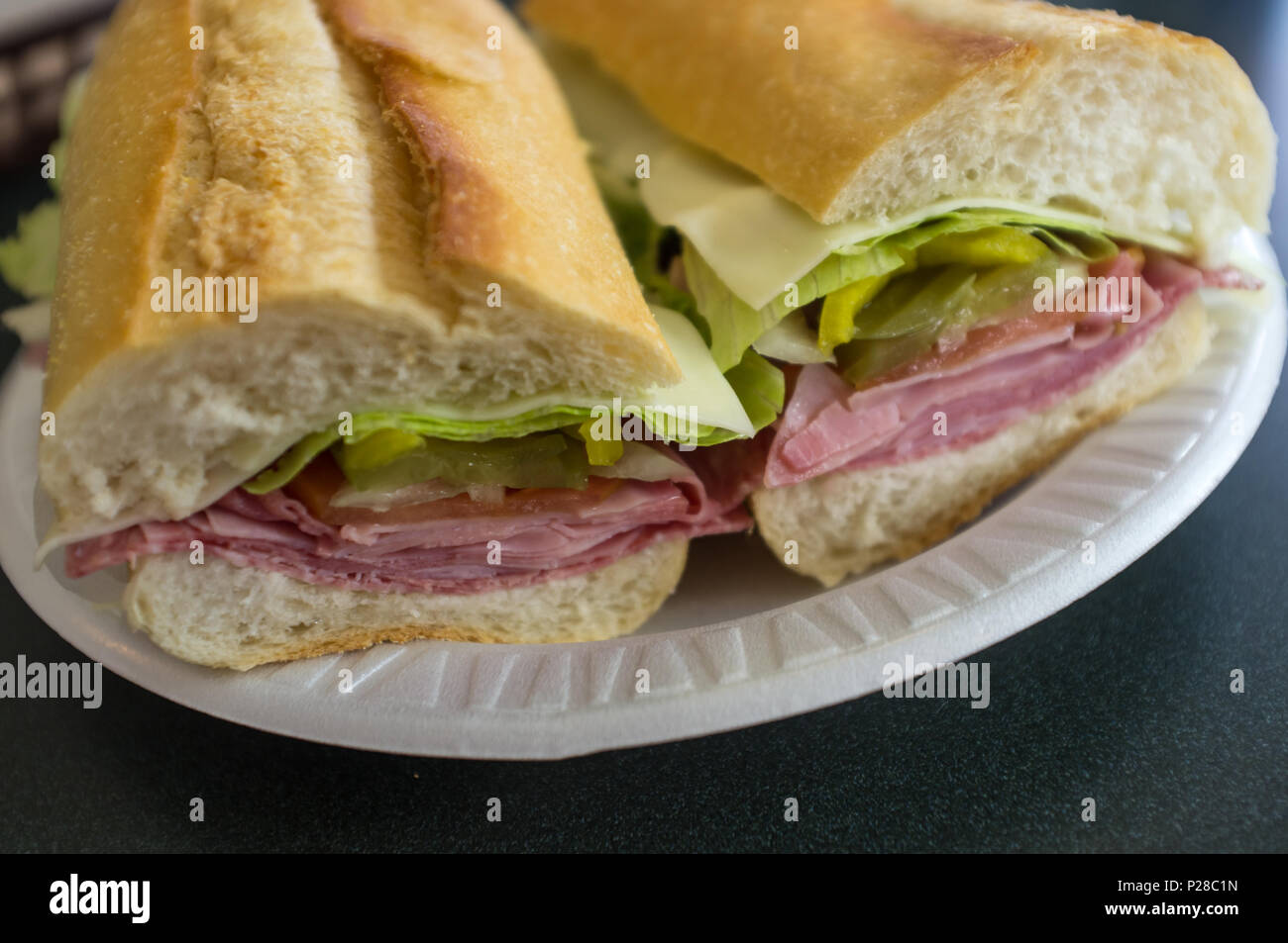 The works Italian sub sandwich with ham and salami Stock Photo - Alamy