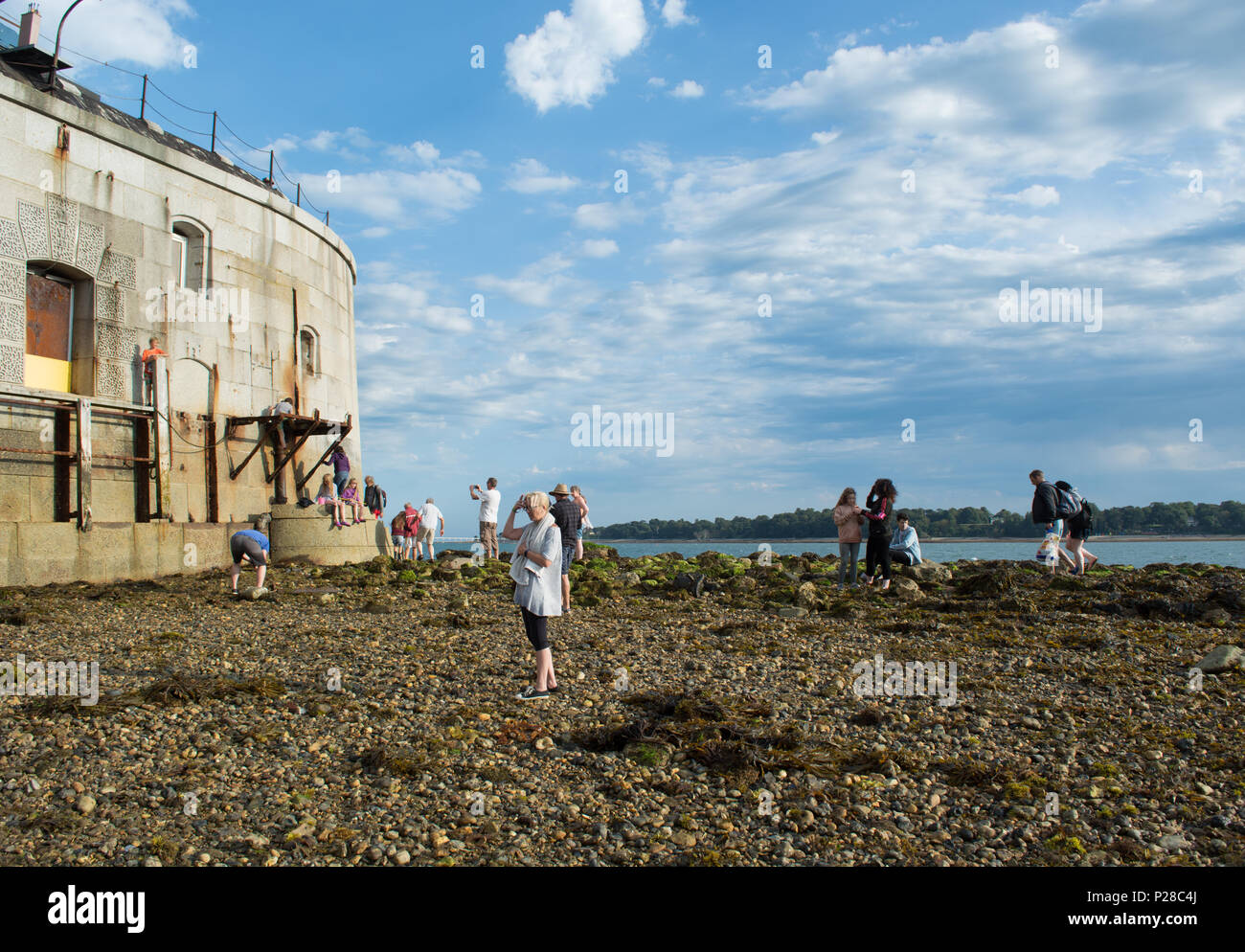 Walking around the Solent Fort at the 2017 Bembridge and St Helens Fort ...