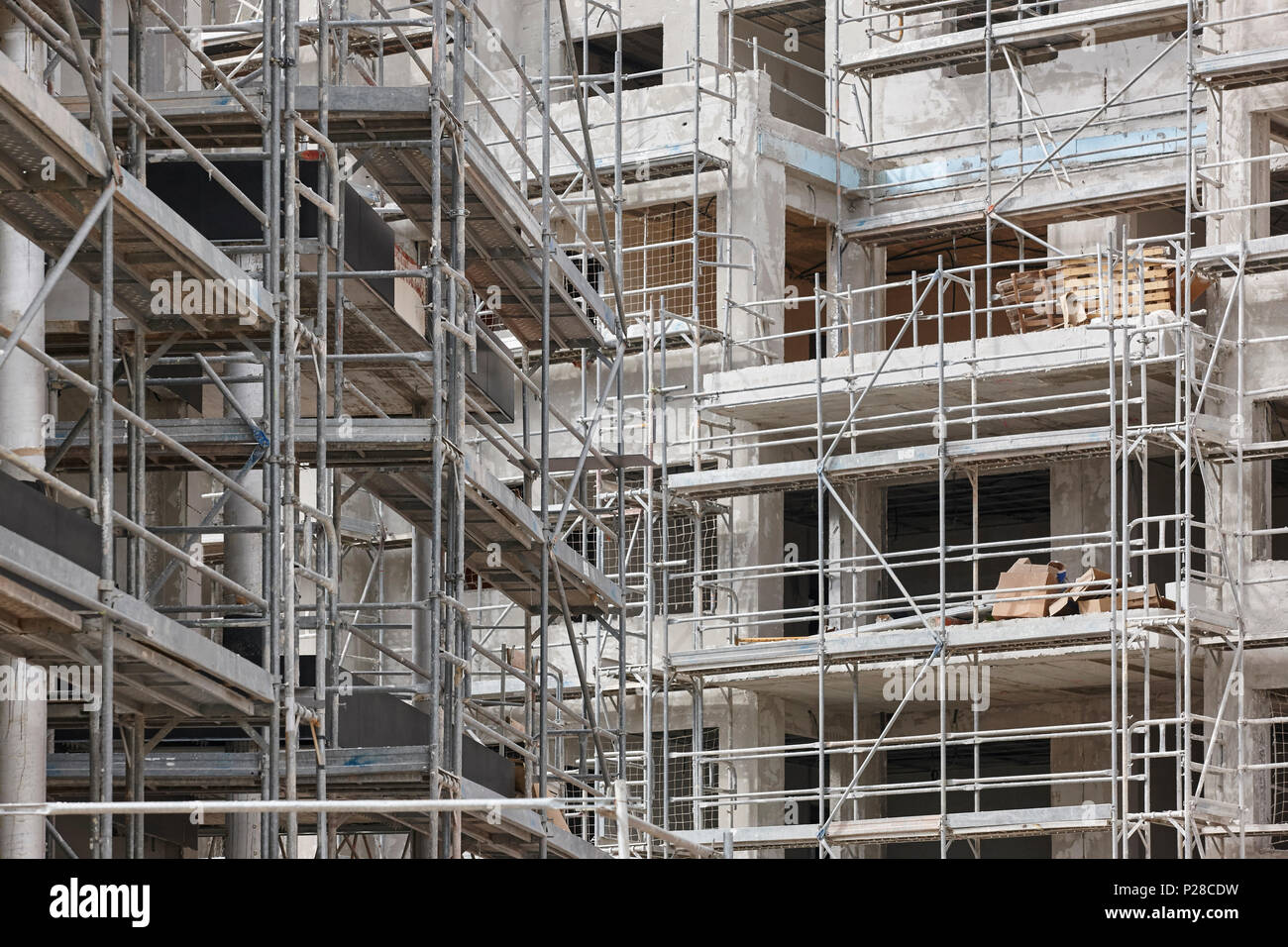 Building facade under construction. Concrete structure. Architecture ...