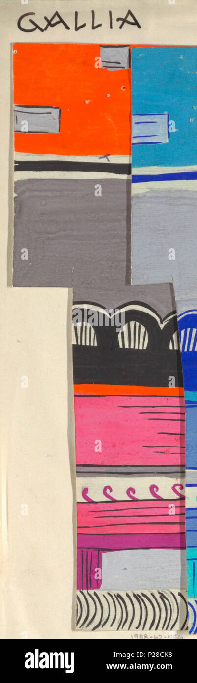 . English: Drawing, Textile Design: Gallia, 1922 . English: Geometric ...