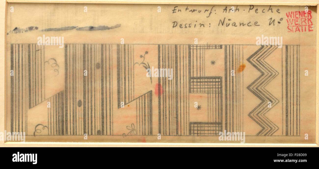 . English: Drawing, Textile Design: Nuance, 1922 . English: Line ...