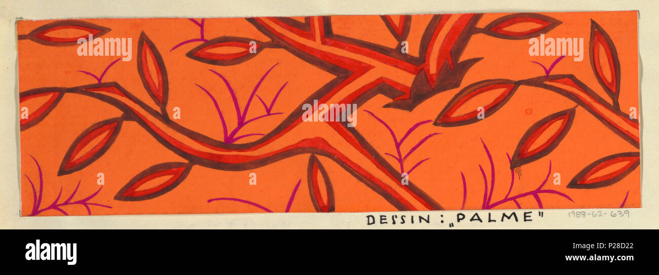 110 Drawing, Textile Design- Palme, 1911–13 (CH 18631049 Stock Photo ...