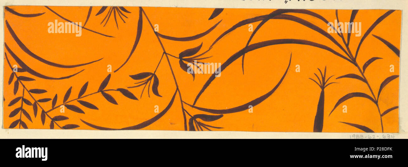 . English: Drawing, Textile Design: Wicken, 1919 . English: Sprigs of ...