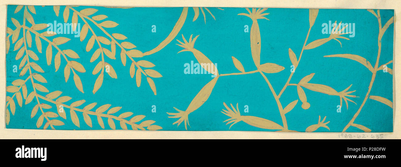 . English: Drawing, Textile Design: Wicken, 1919 . English: Sprigs of ...