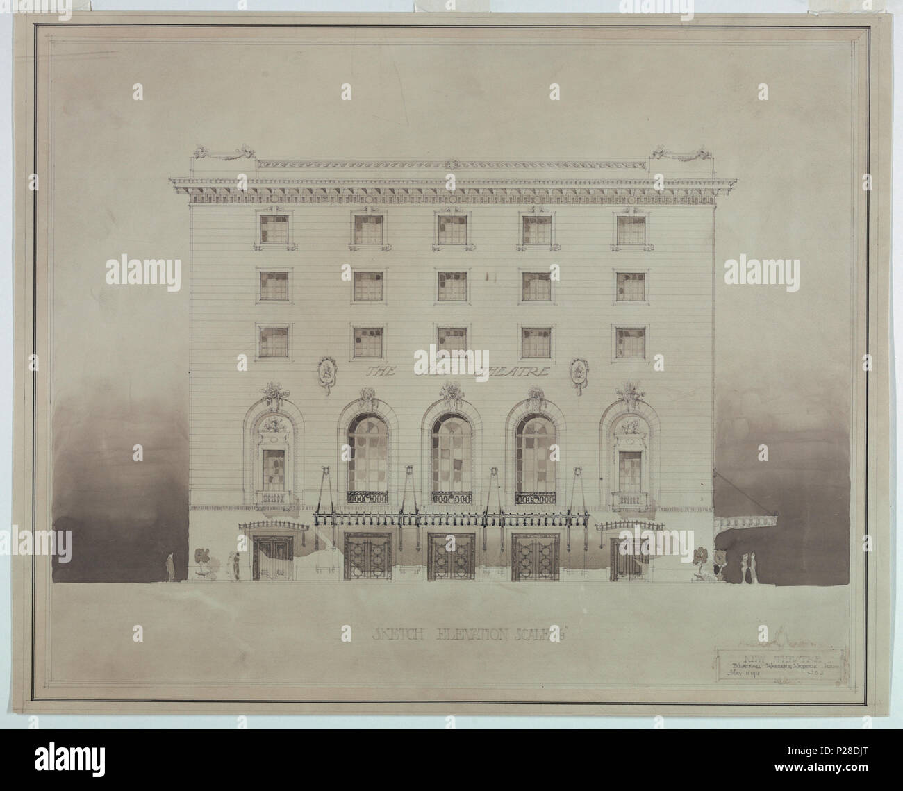 Keystone building drawing hi-res stock photography and images - Alamy