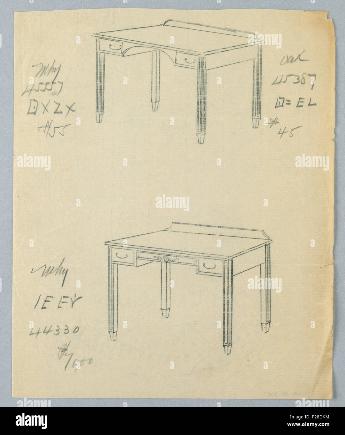 112 Drawing, Tracings of Alternate Designs for Writing Table -45, 1900 ...