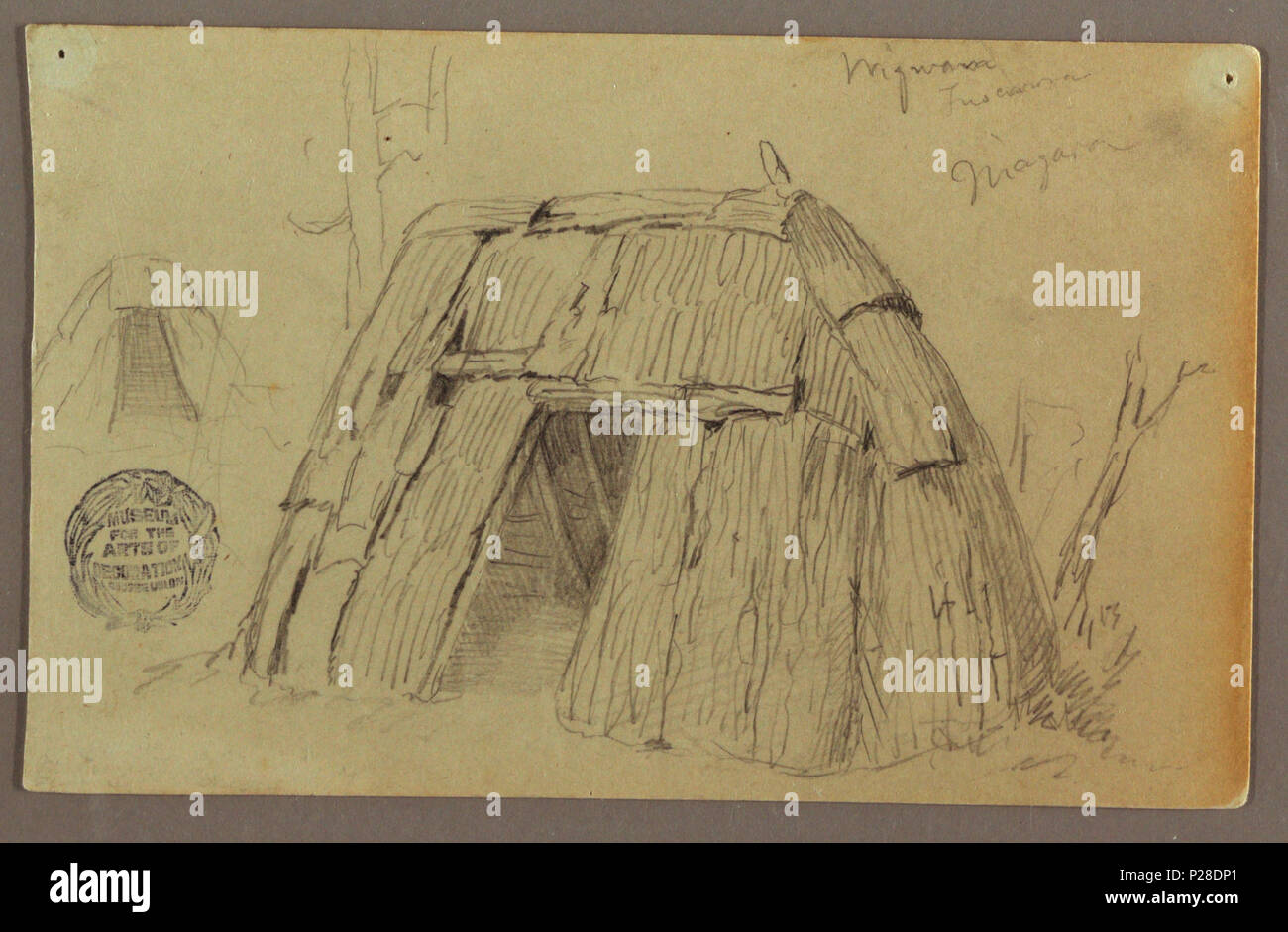 . English: Drawing, Two Indian Hut . before 1917 (acquired date) 112 ...