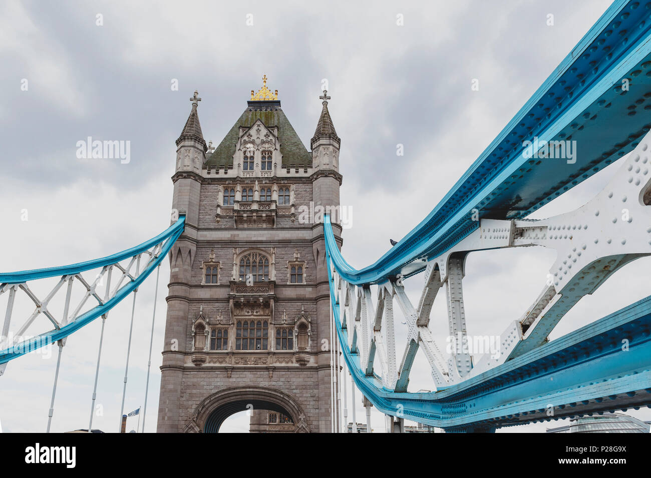 Tower Bridge, a combined bascule and suspension bridge with twin towers ...