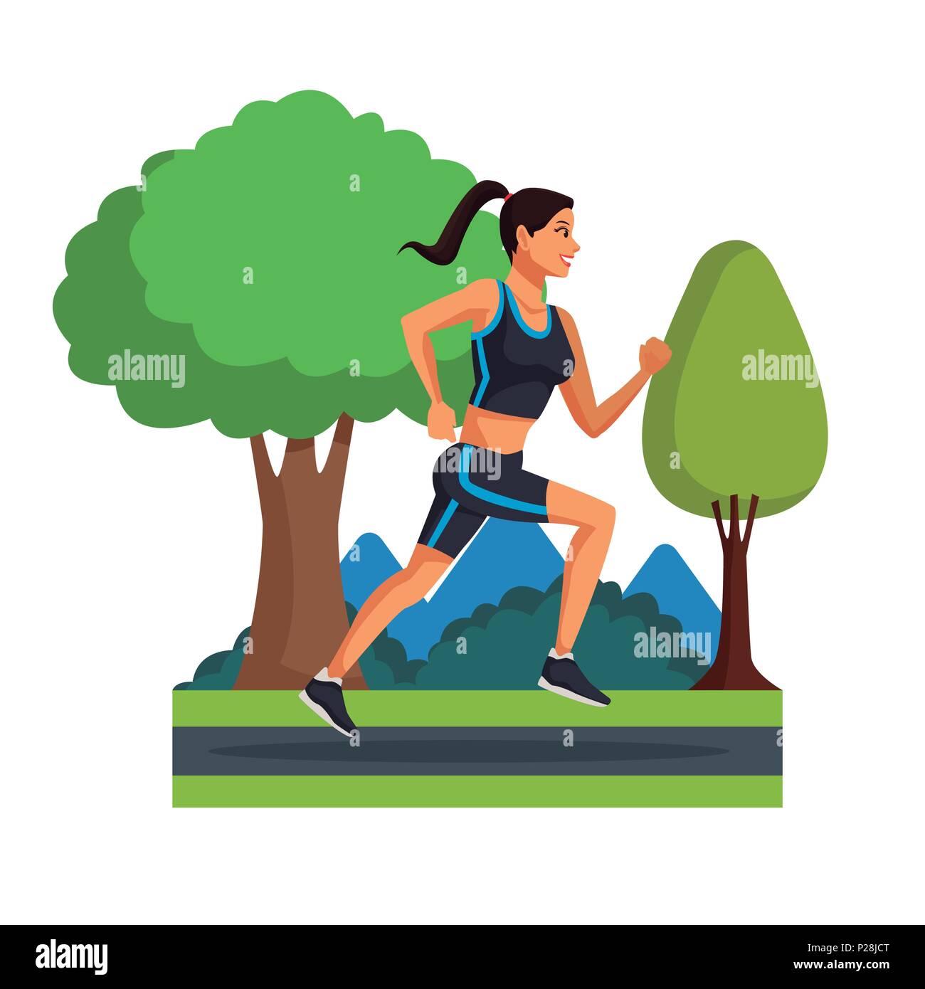 Fitness woman running Stock Vector Image & Art - Alamy
