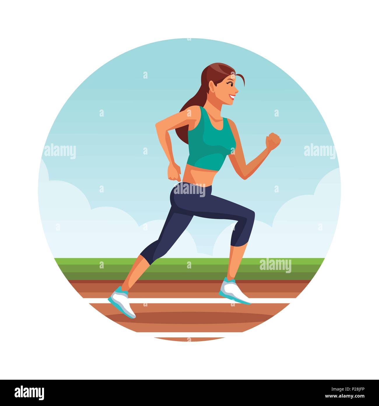 Fitness woman running Stock Vector Image & Art - Alamy