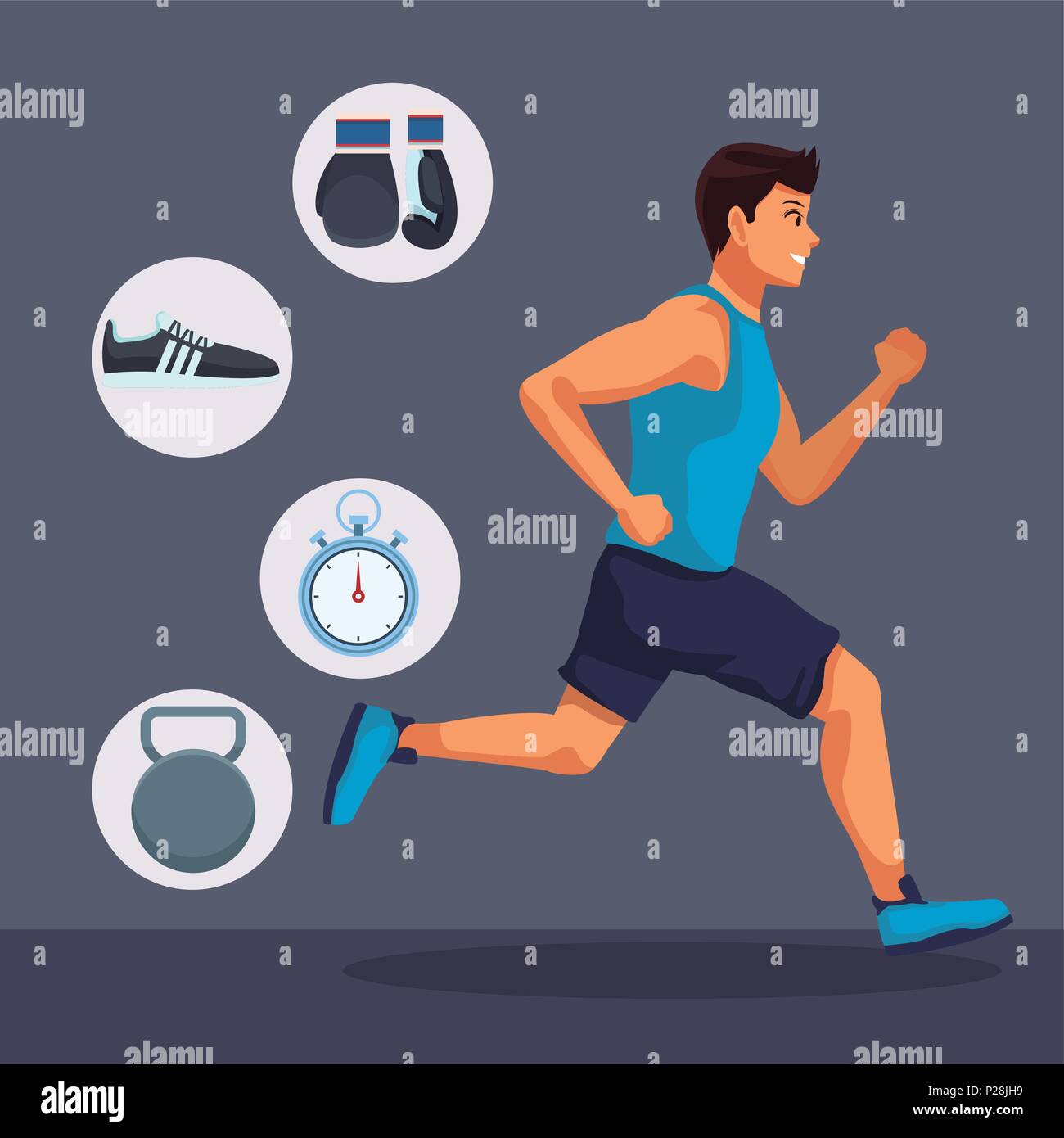 Fitness man running Stock Vector Image & Art - Alamy
