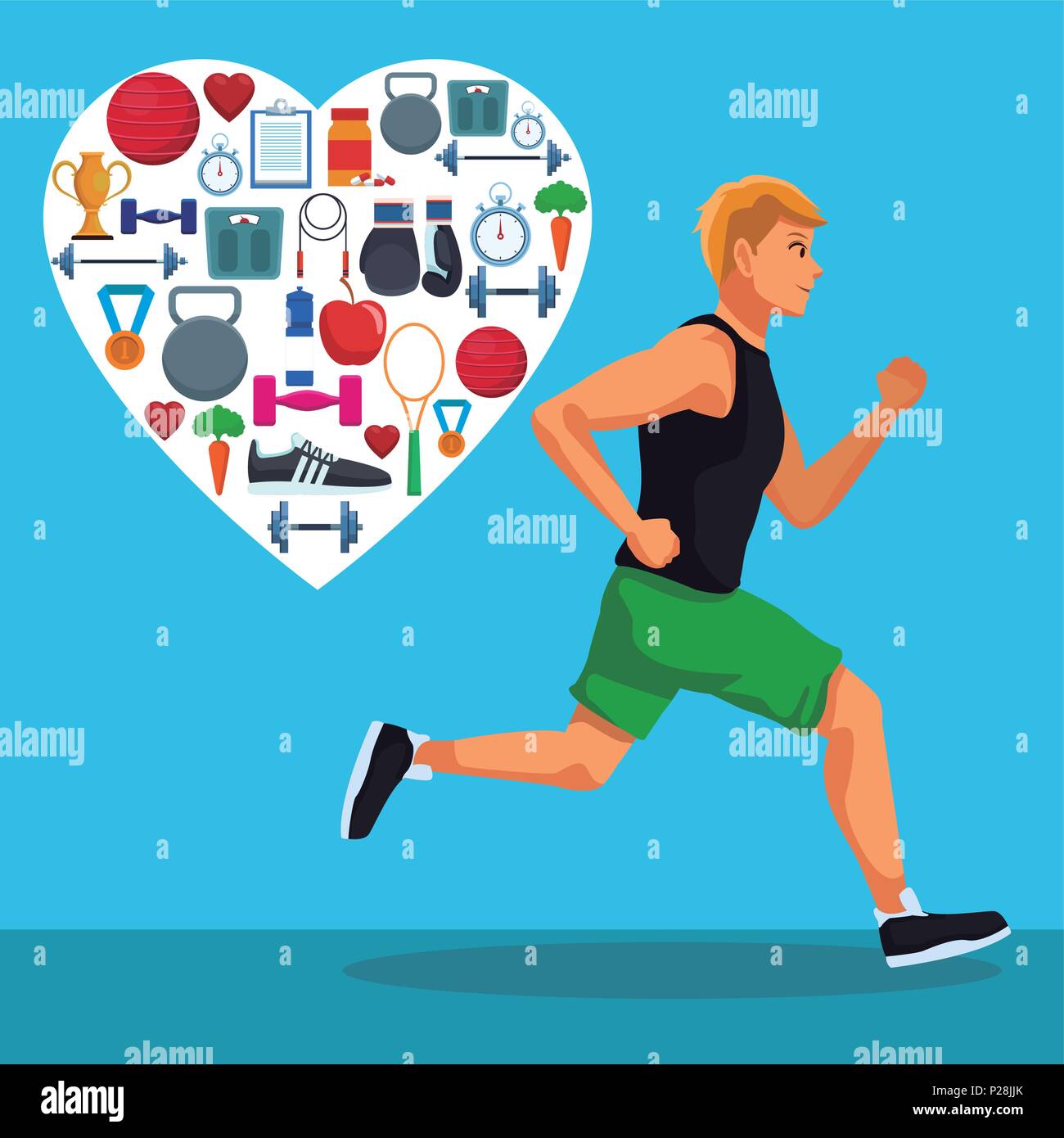 Fitness man running Stock Vector Image & Art - Alamy