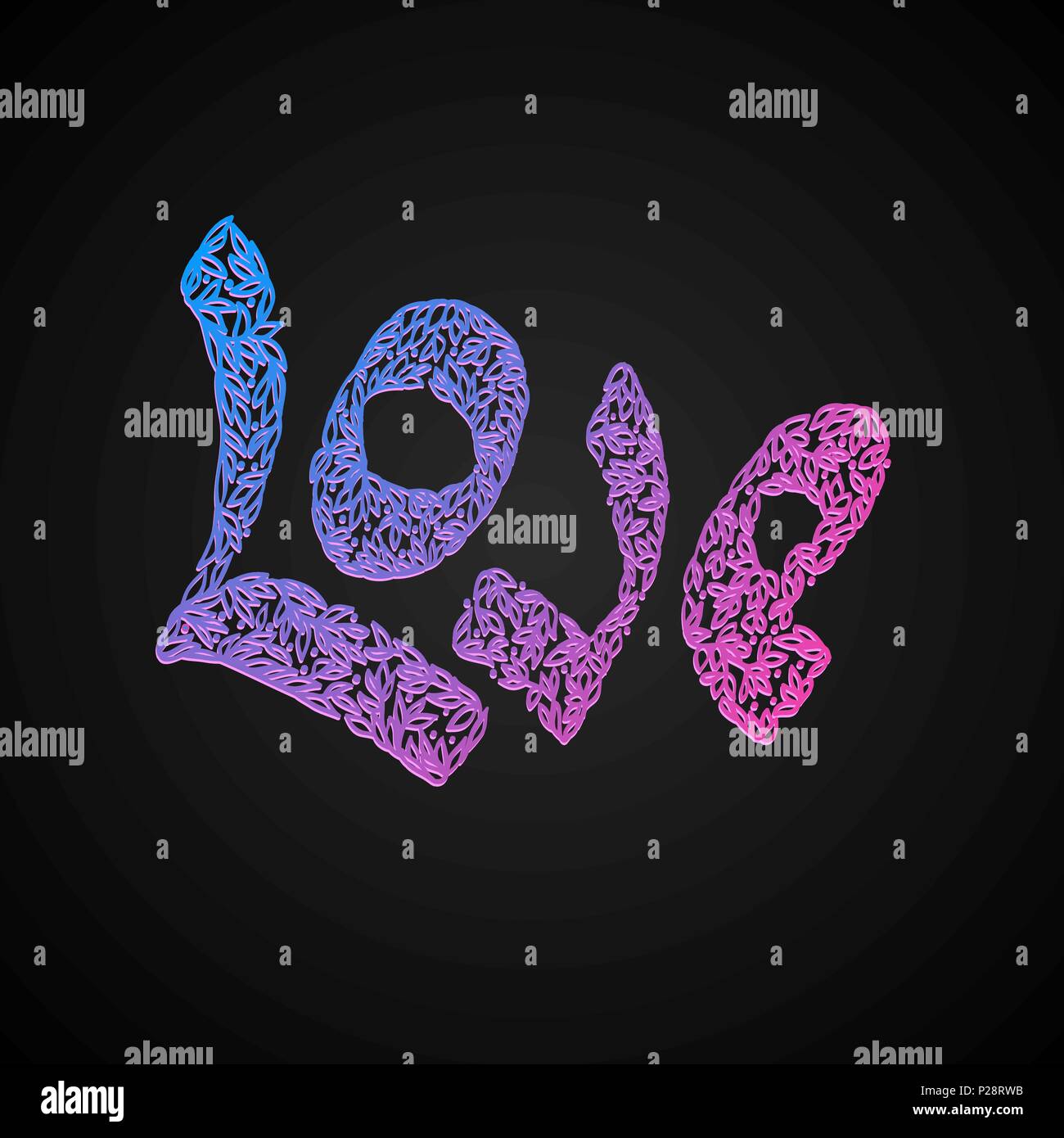 Vector letters "love" text doodles. valentine's day. vector ...
