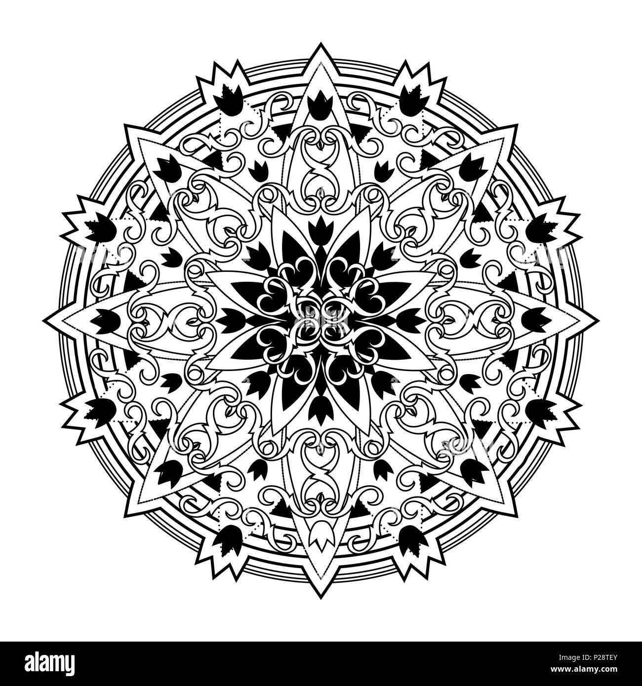 Mandala. ethnic, religious design element with a circular pattern ...