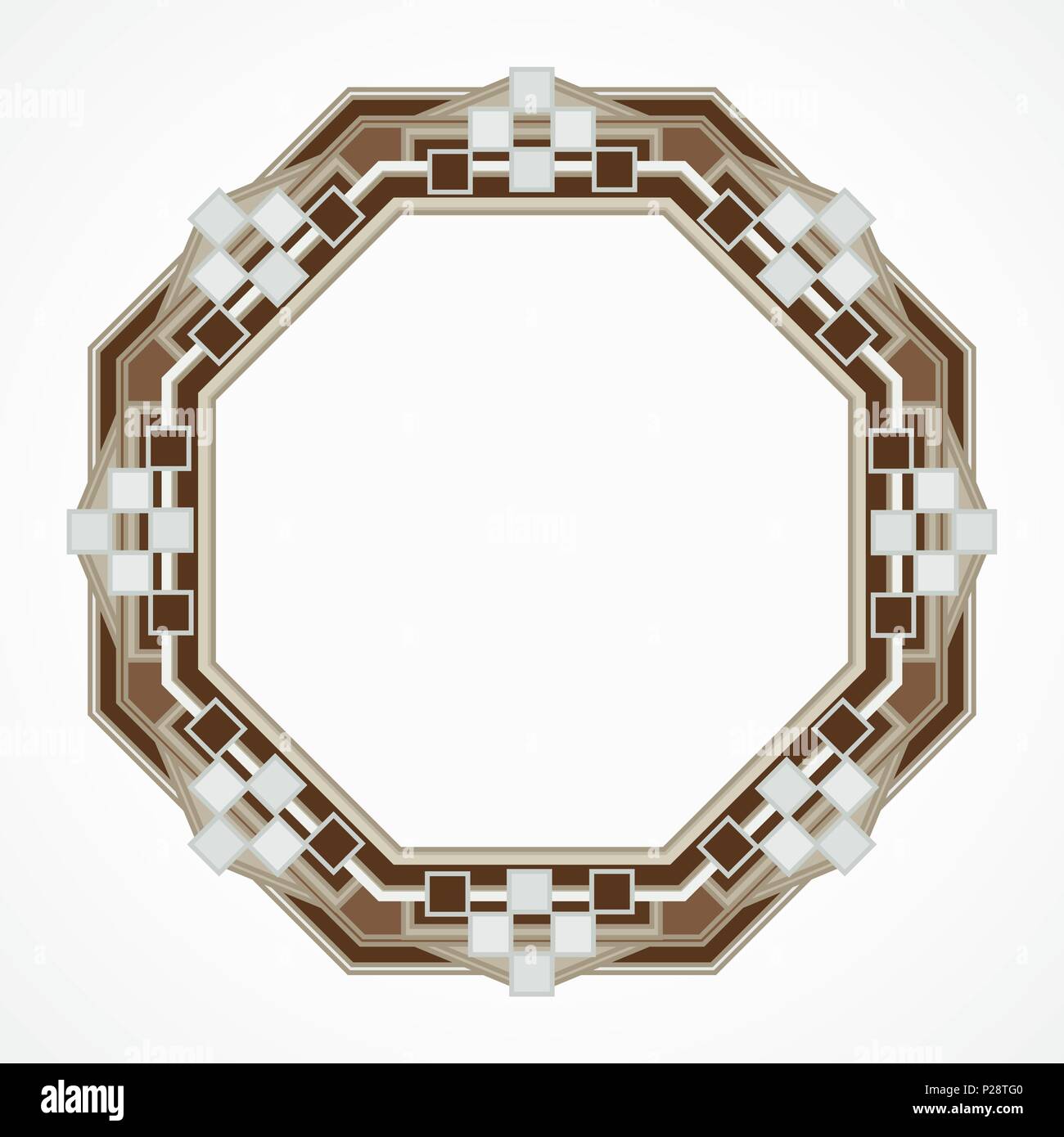 handmaded octahedron frame from mosaic. Vector illustration Stock ...