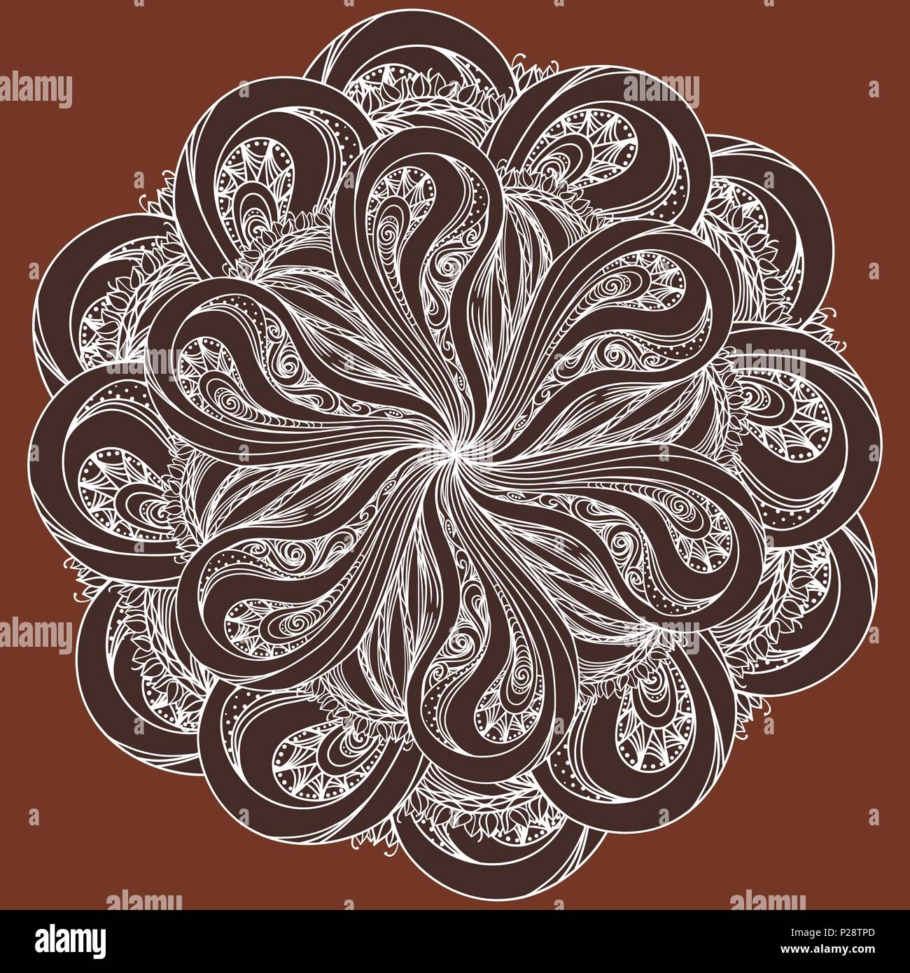 contour, Mandala. religious design element. tattoo. vector illustration ...