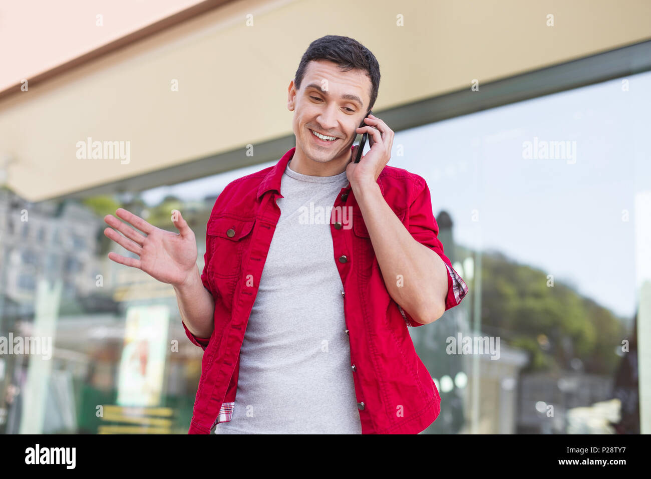 Phone discussion hi-res stock photography and images - Alamy