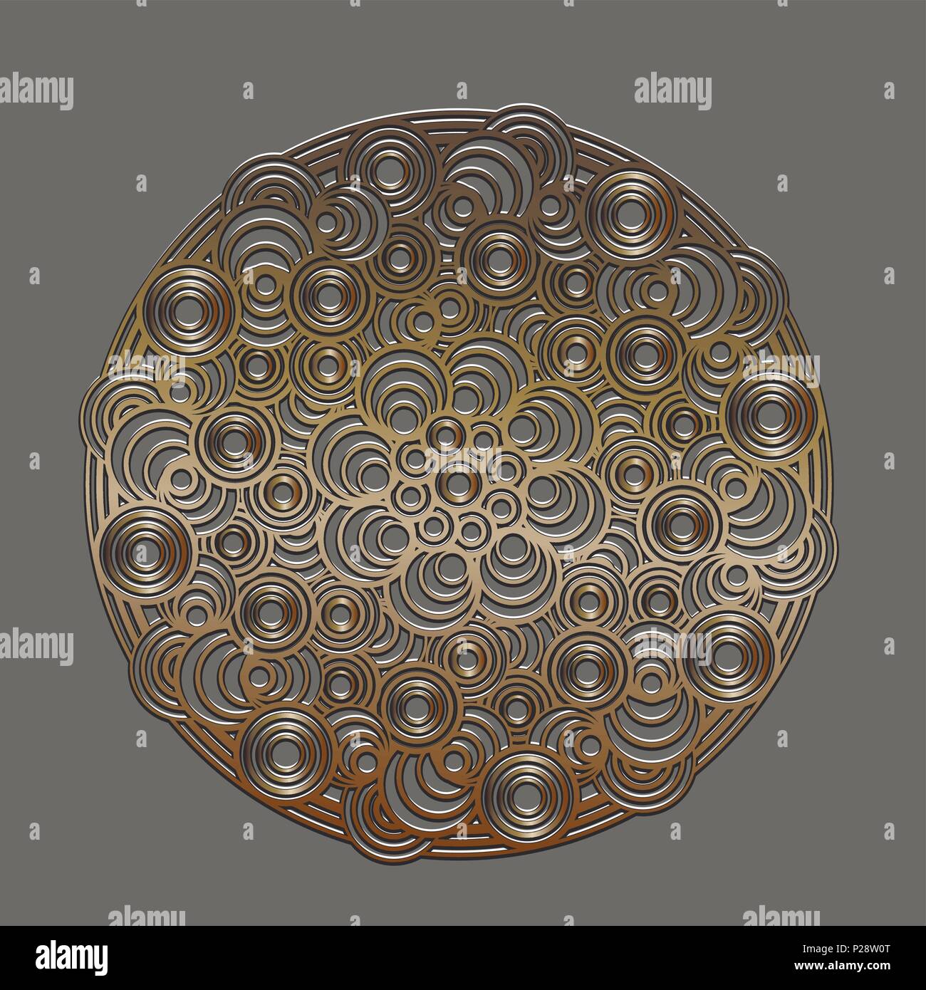 Metal circular pattern. Mandala. Vector illustration Stock Vector Image ...