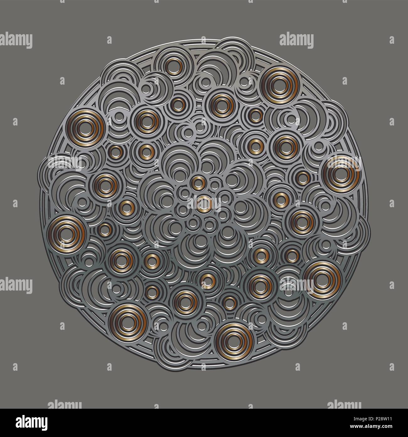 Metal circular pattern. Mandala. Vector illustration Stock Vector Image ...