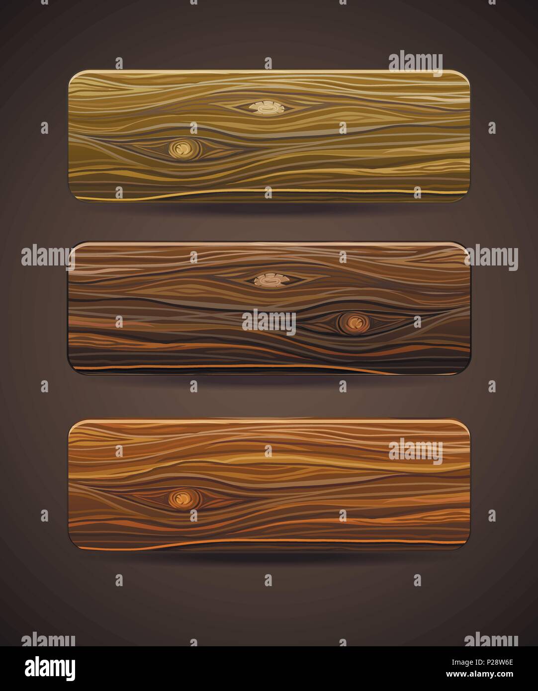 set of wooden icons. Template Wood Buttons. Vector illustration Stock ...