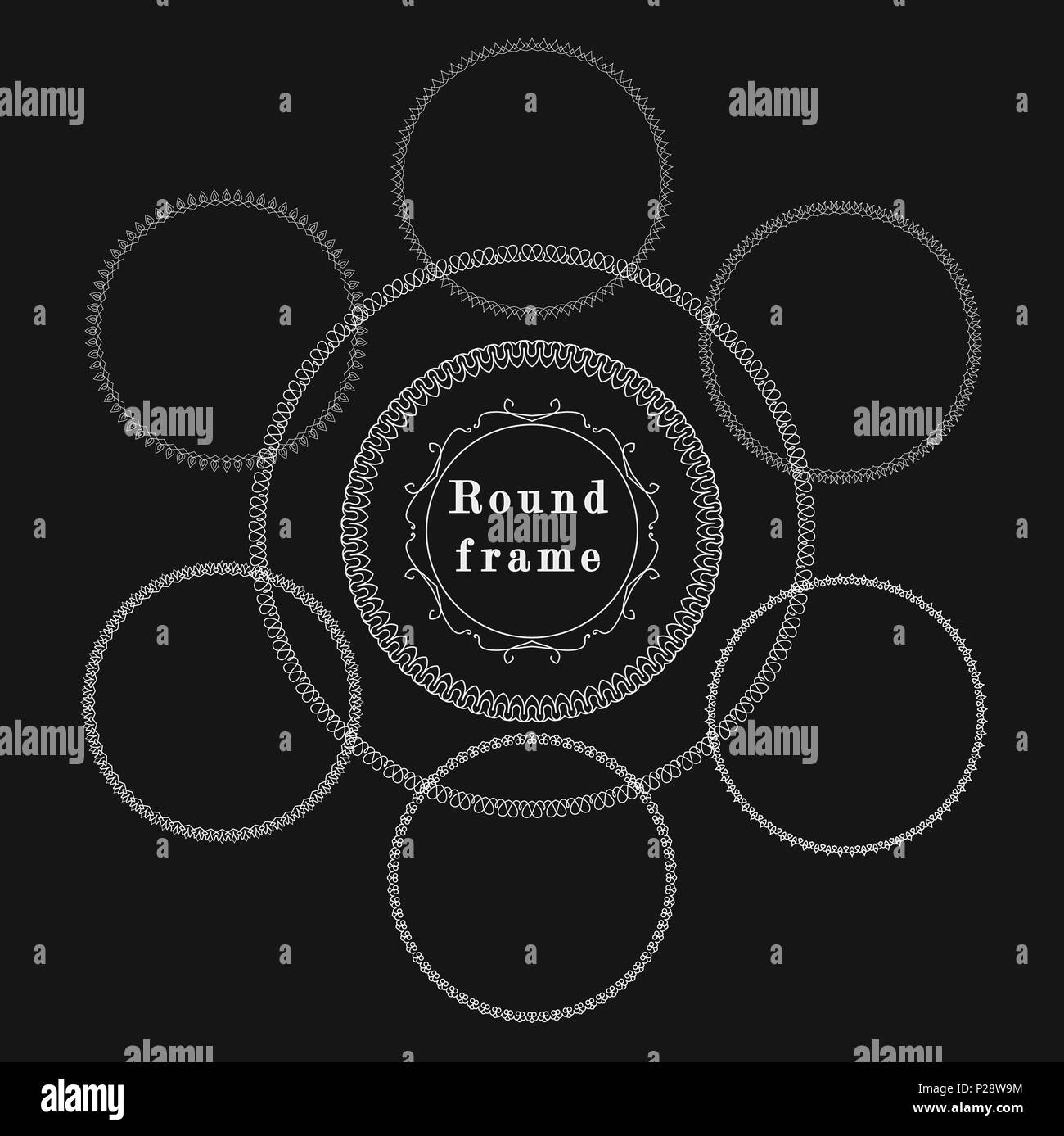 set of vintage round frames. vector illustration Stock Vector Image ...