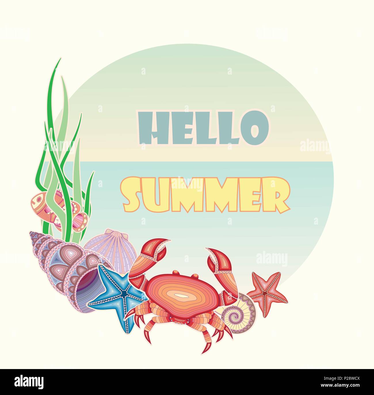 Set of "marine life" for your creativity. logo Stock Vector Image & Art ...