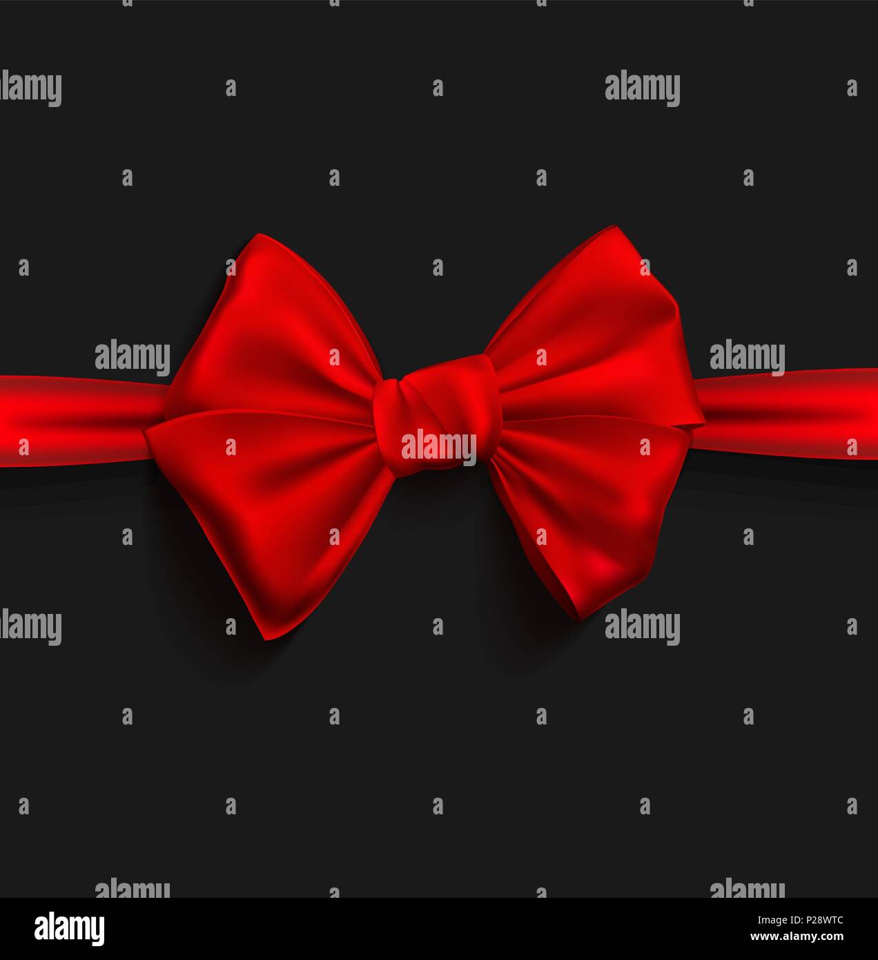 Realistic Ribbon red bow. Vector illustration Stock Vector Image & Art ...