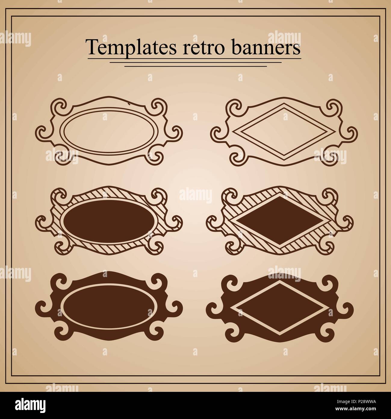 retro banners on parchment. Vector illustration Stock Vector Image ...