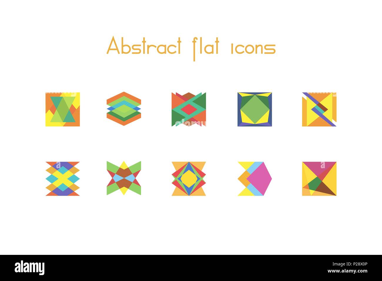 Set of abstract flat pattern icons. vector illustration Stock Vector ...