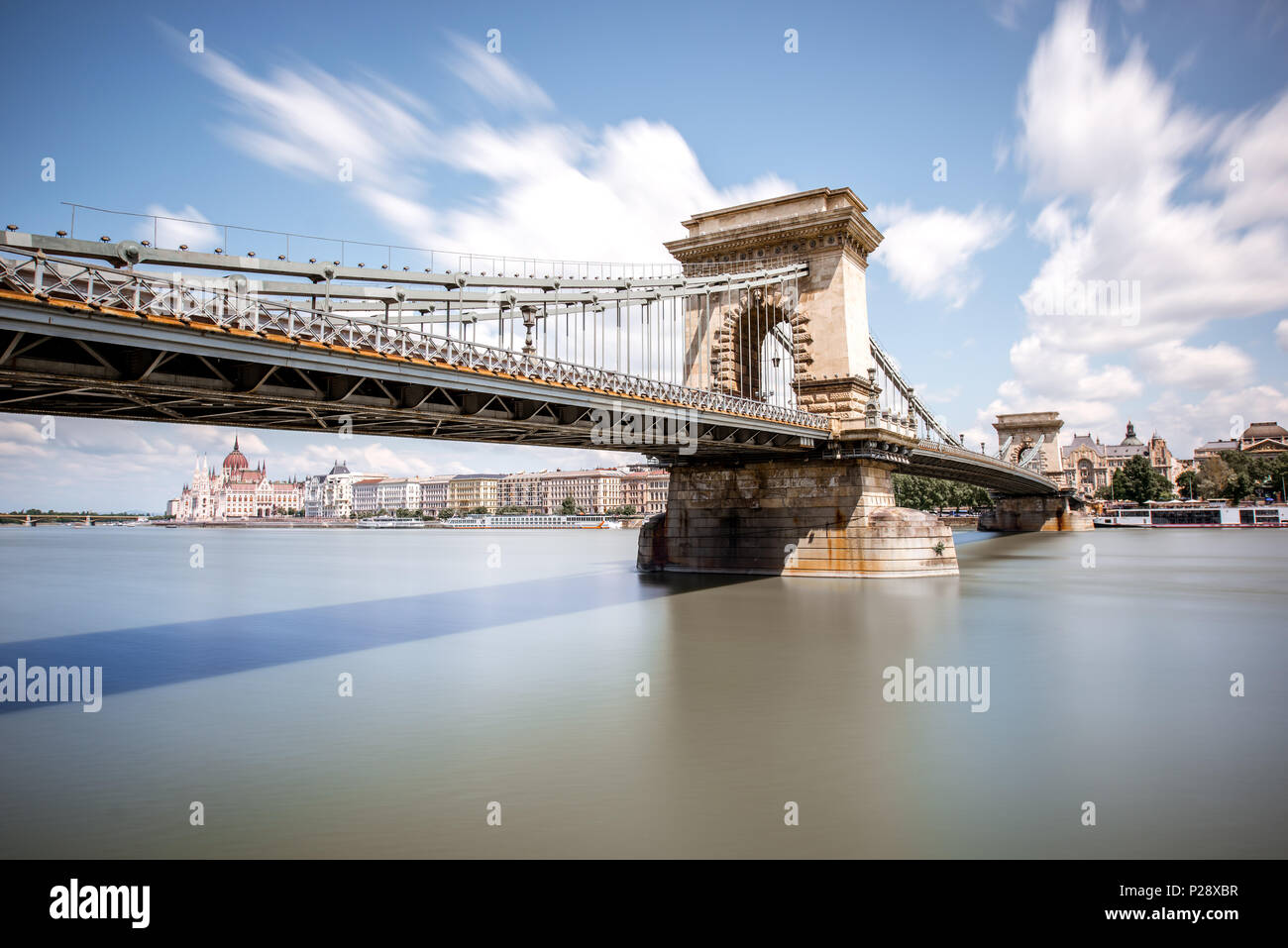 Chain bridge in Budapest Stock Photo - Alamy