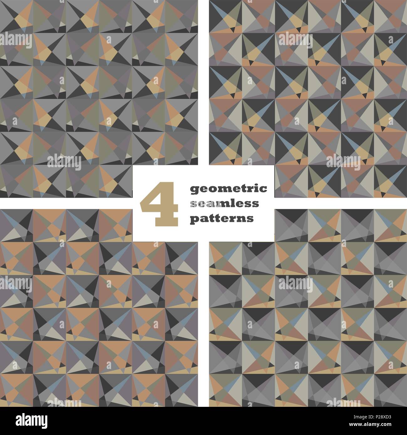 Set of geometric seamless pattern. Abstract background. Vector ...