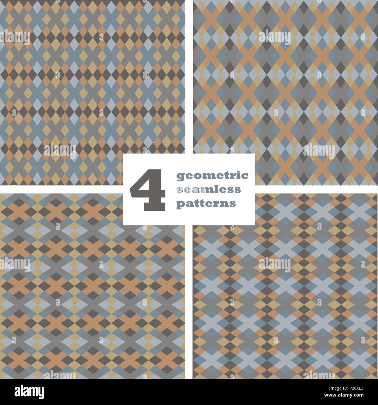 Set of geometric seamless pattern. Abstract background. Vector ...