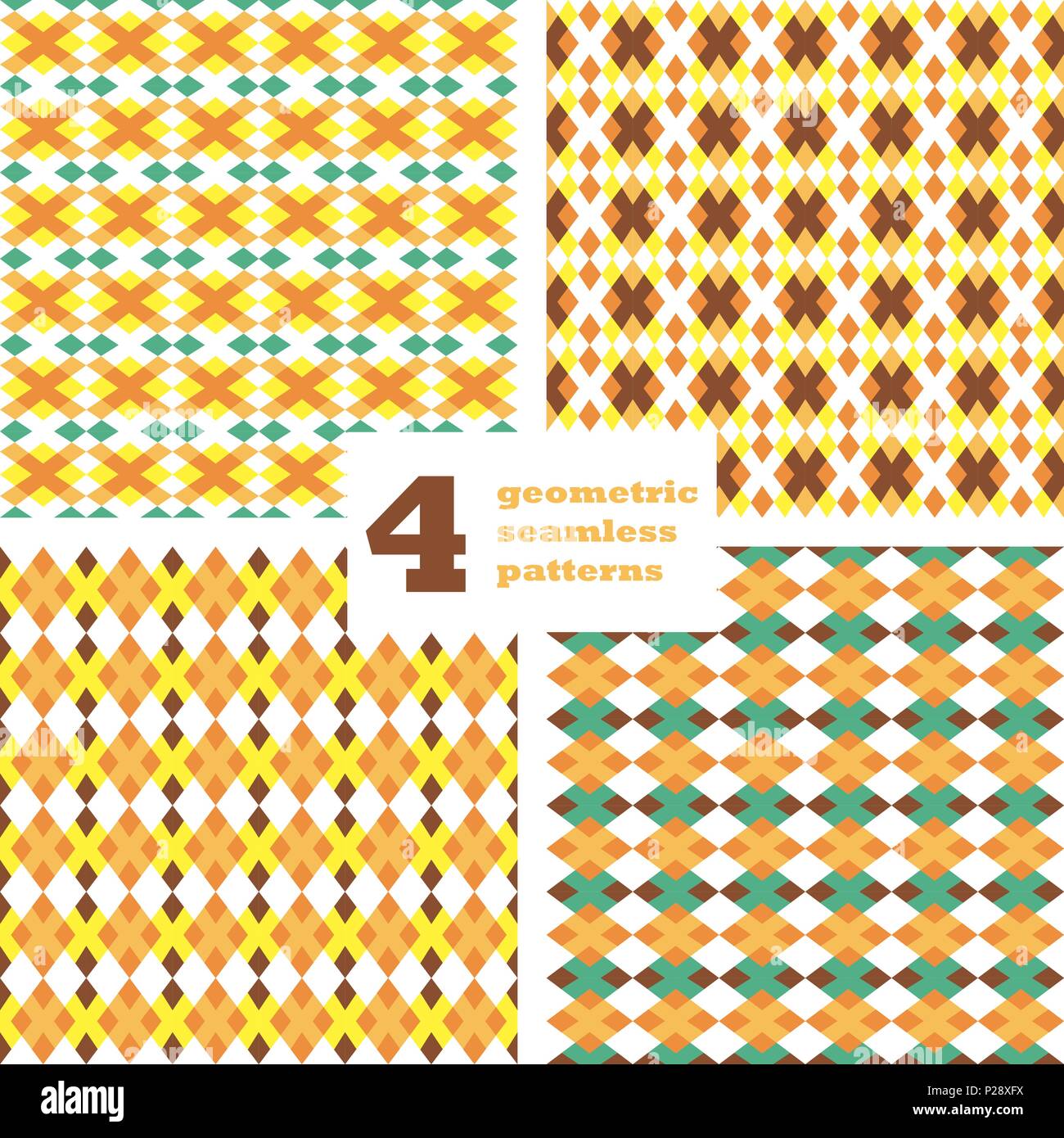 Set of geometric seamless pattern. Abstract background. Vector illustration Stock Vector Image ...