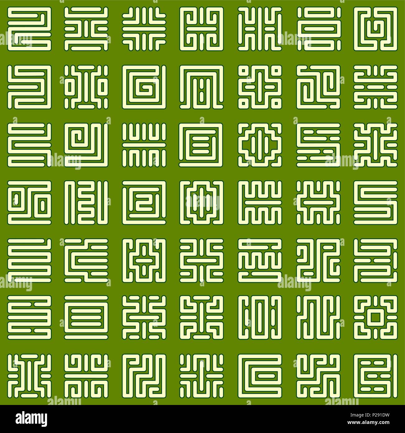 Seamless pattern with runic Square patterns. Runes Stock Vector Image ...