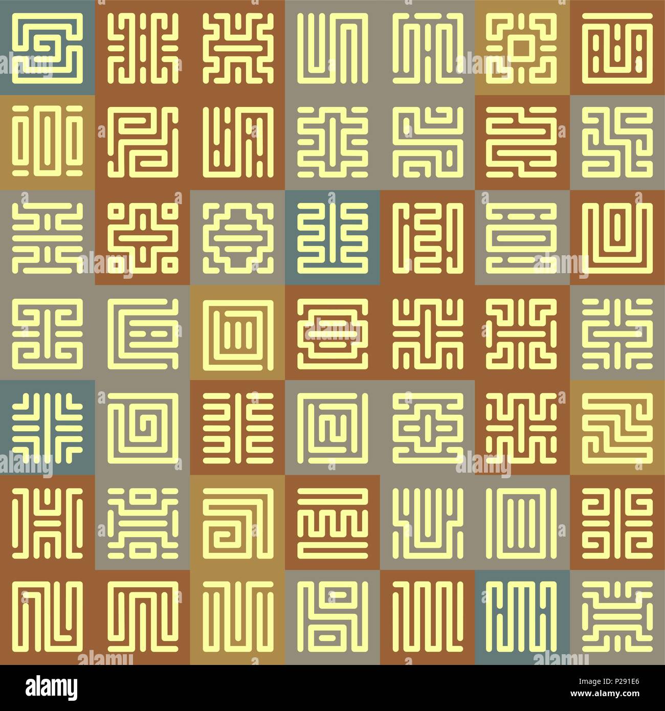 Seamless pattern with runic Square patterns. Runes Stock Vector Image ...