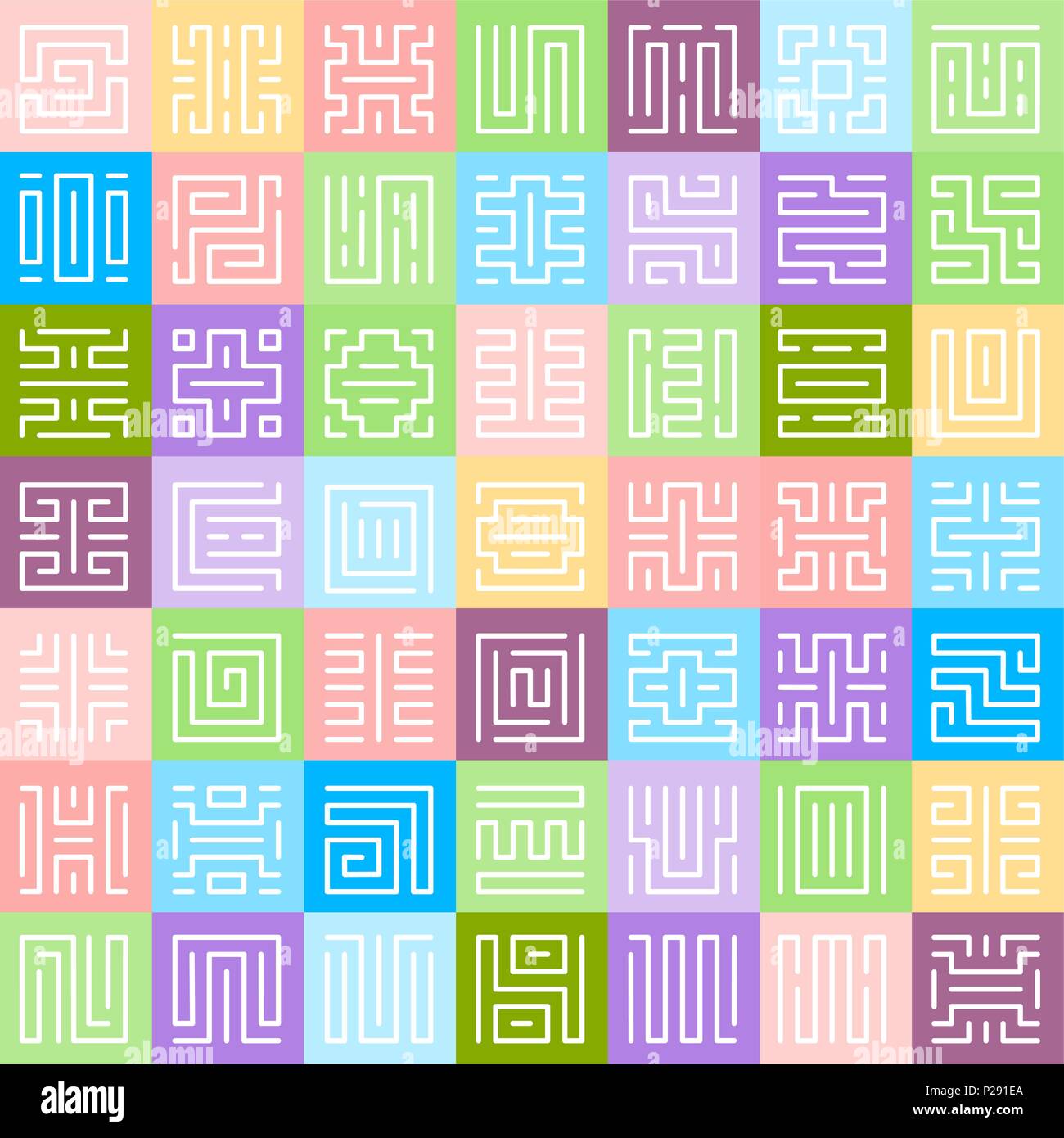 Seamless pattern with runic Square patterns. Runes Stock Vector Image ...