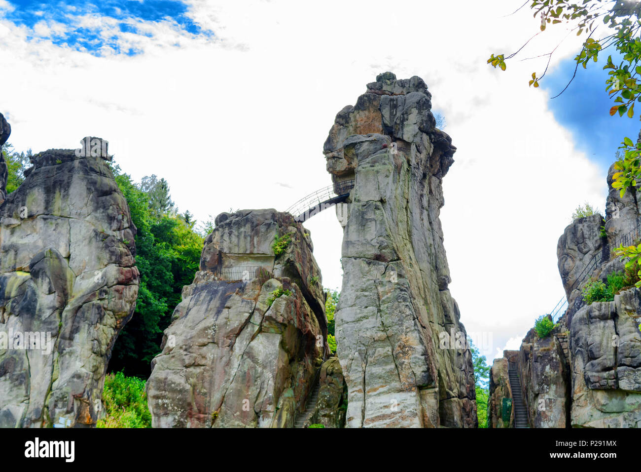 The Externsteine in Indian Summer Look, striking sandstone rock ...
