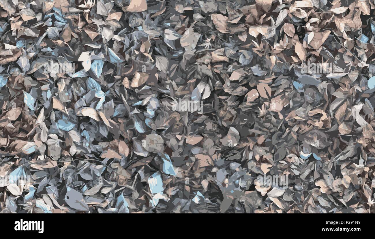 Natural seamless texture with dry leaves. Autumn pattern. Vector ...