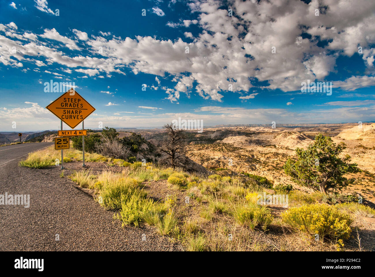 Calf Creek area, view from road following The Hogback at Grand ...