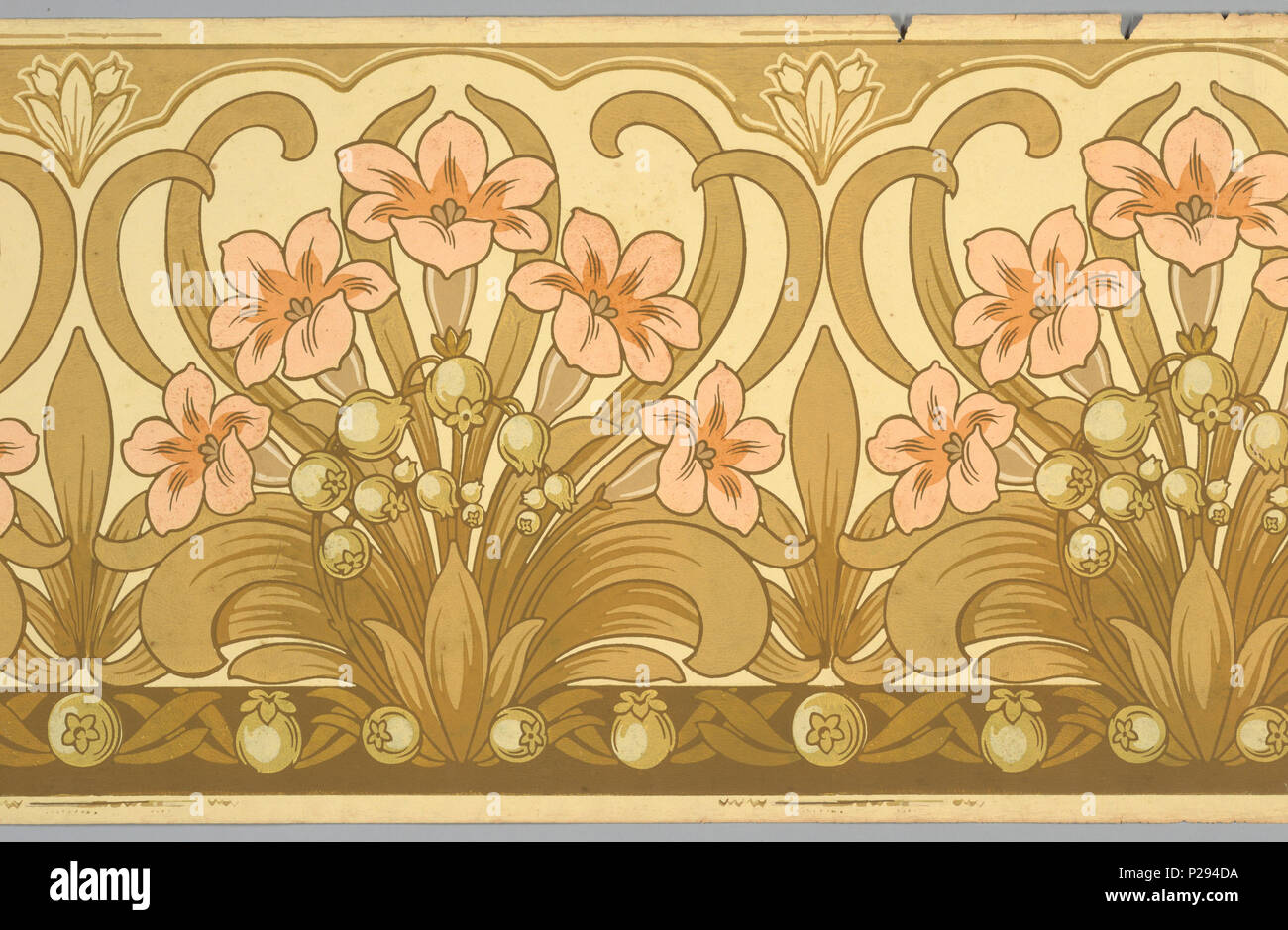 . English: Frieze, ca. 1900 . English: Art nouveau style, with gloxinia ...