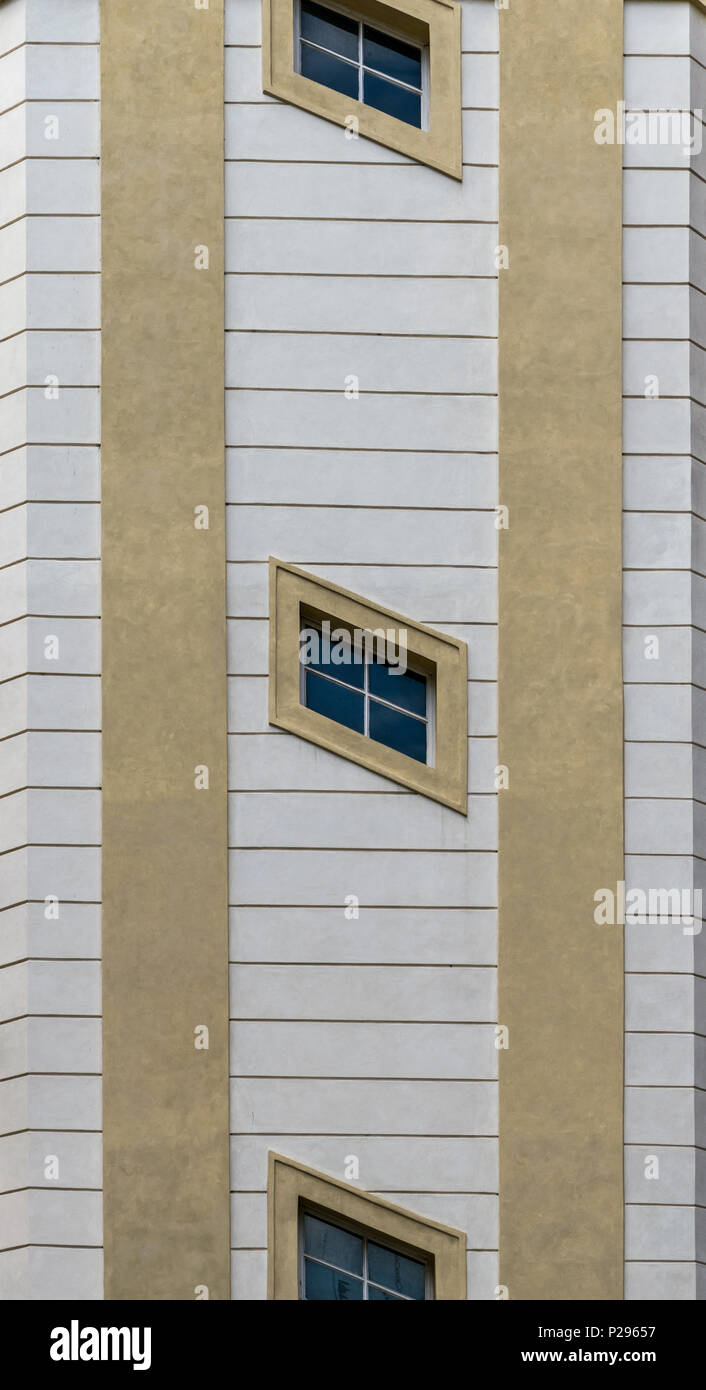 Crooked windows on the building next to cathedral in Prague Stock Photo ...