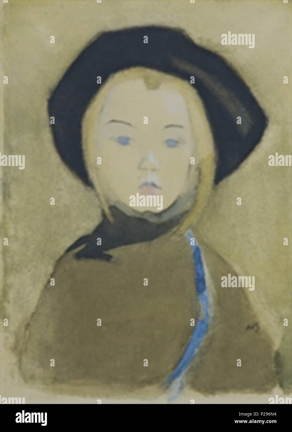 . Girl with Blue Ribbon . 1943 145 Helene Schjerfbeck - Girl with Blue ...