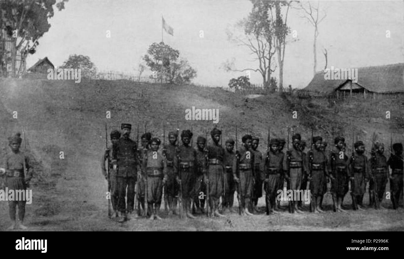 . English: Local Lao in the French Colonial guard . circa 1900. Gervais ...