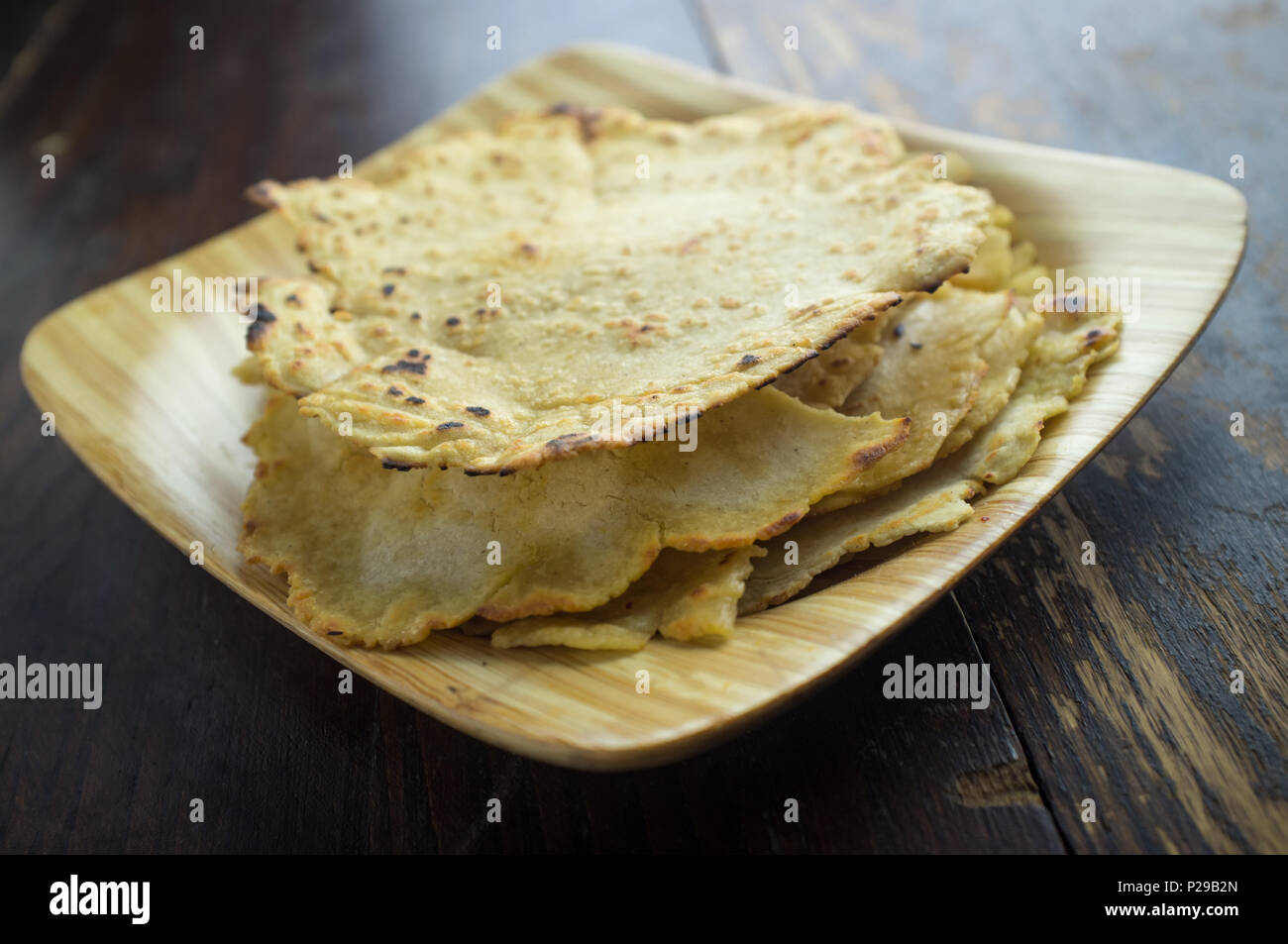 Homemade Mexican tortilla bread with rustic background Stock Photo - Alamy