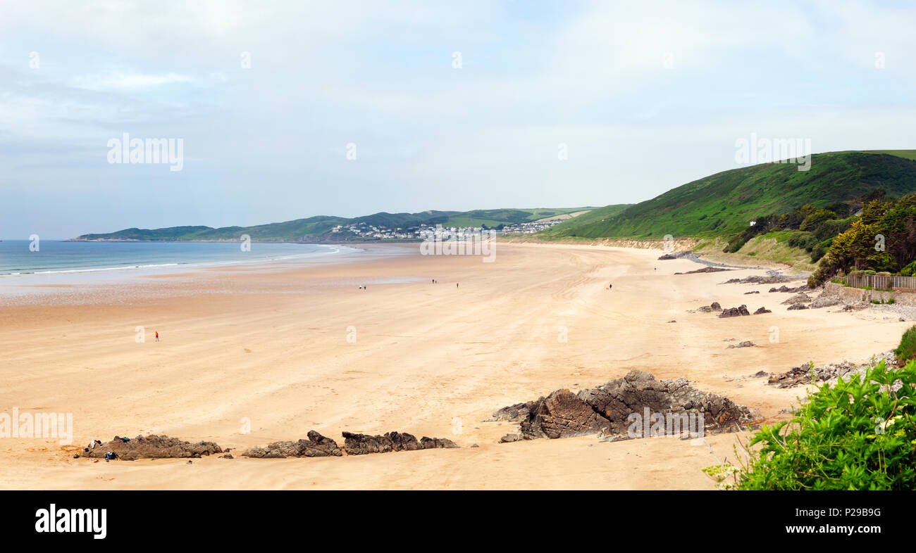 Putsborough Beach, looking towards Woolacombe Stock Photo - Alamy
