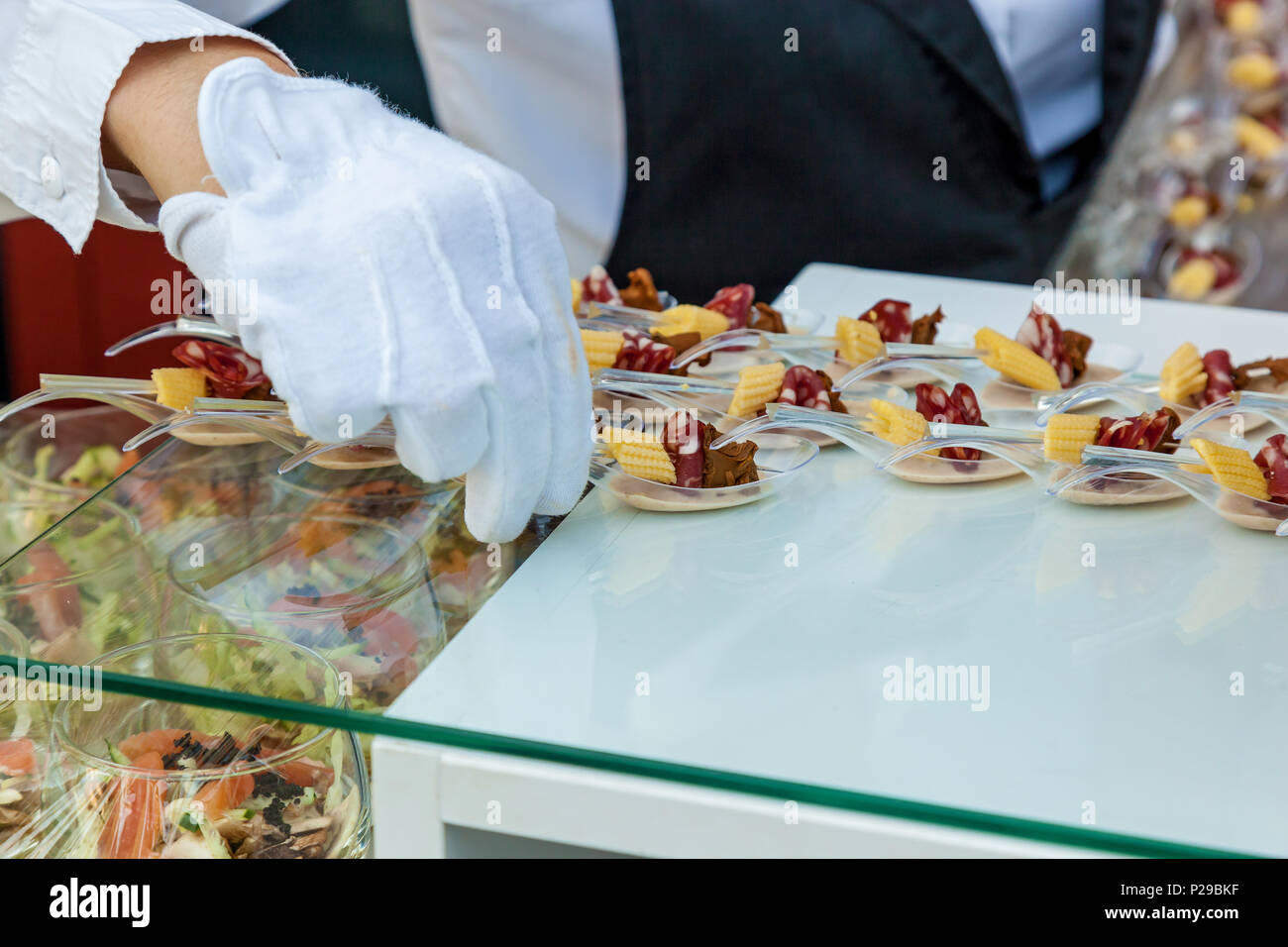 Tasty snacks for events and celebrations, catering food Stock Photo - Alamy